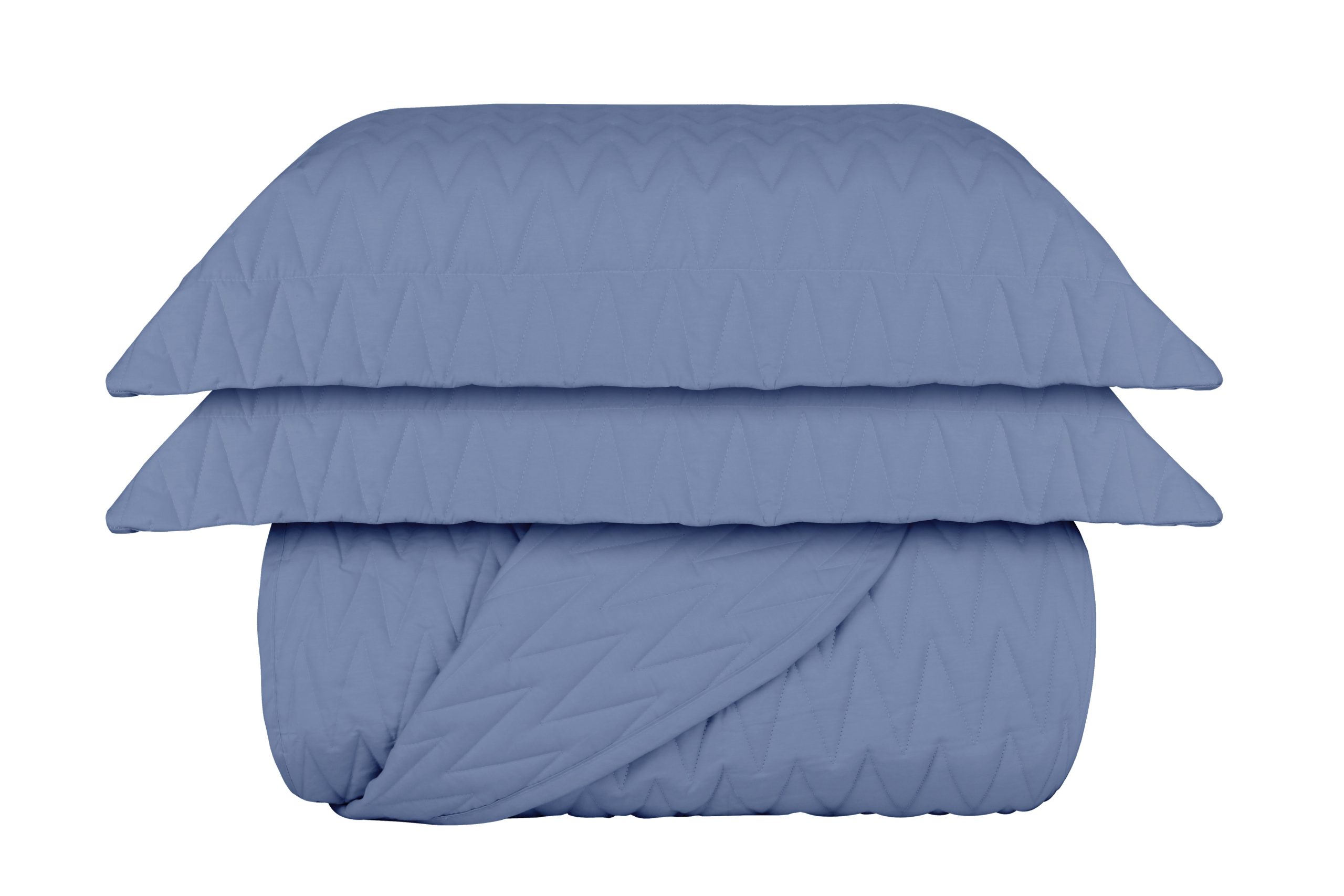 Kit Colcha Matelassê Zig Solteiro King 200 Fios - Azul Índigo 1,80mX2 ...